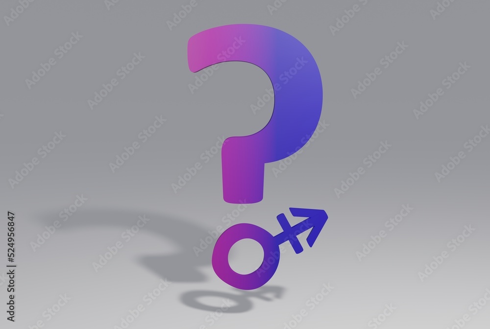 Question Mark - Gender Identity and Ambiguity, 3D Render Stock ...