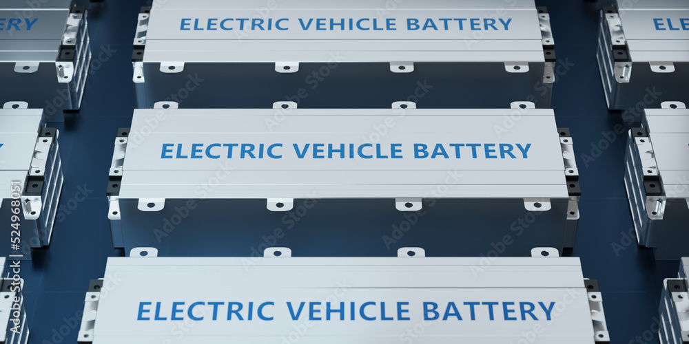 Electric vehicle lithium ion rechargeable battery module inside metal ...