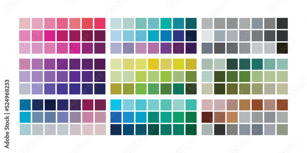 Color palette. Table color shades. Color harmony. Trend colors. Vector ...