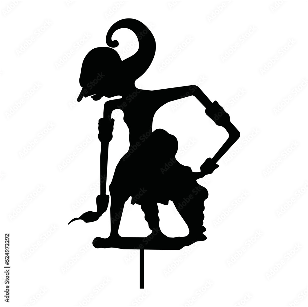 wayang indonesian arts culture icon illustration line art vector design ...