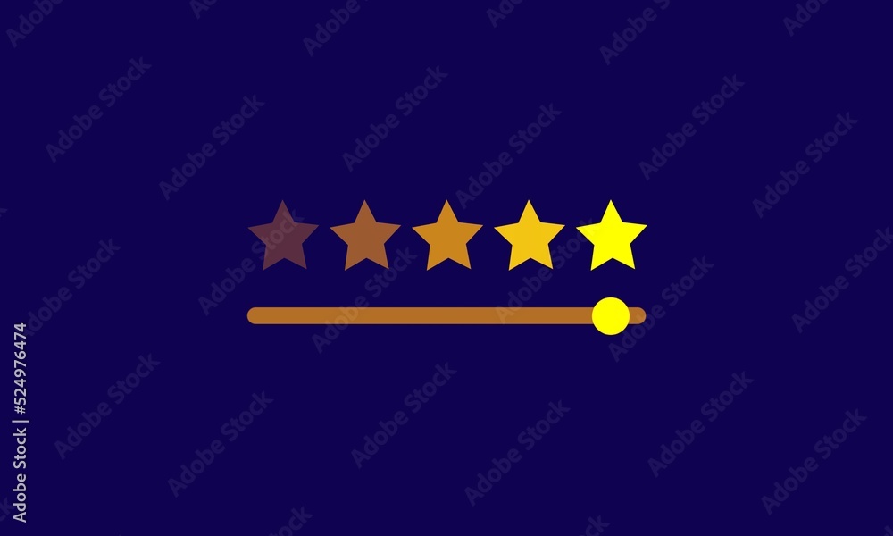 Five star rating review slider bar button background of best ranking ...