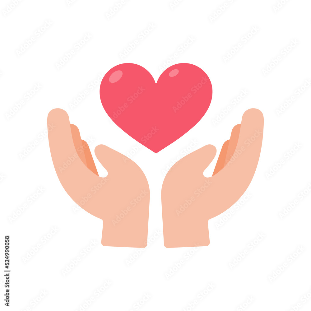 vector hands giving hearts to each other Helping the poor by donating ...