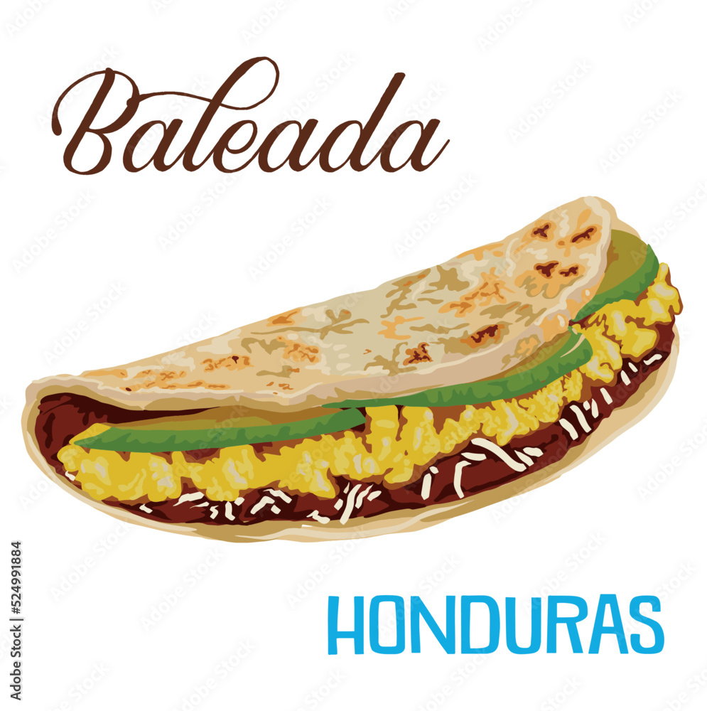 Baleadas honduras vector de Stock | Adobe Stock