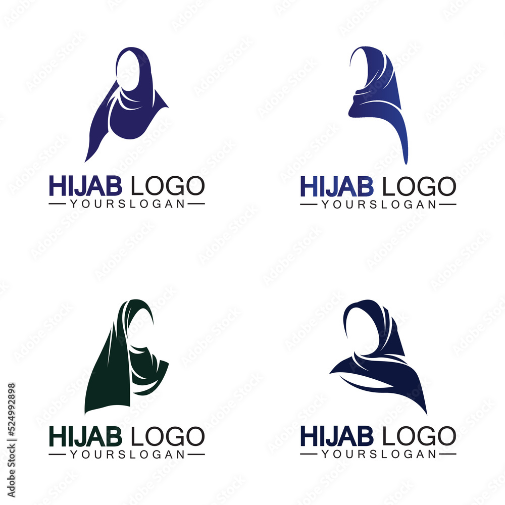 Hijab logo design vector template Stock Vector | Adobe Stock