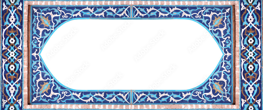 Detail of traditional persian mosaic wall with geometrical and floral ...