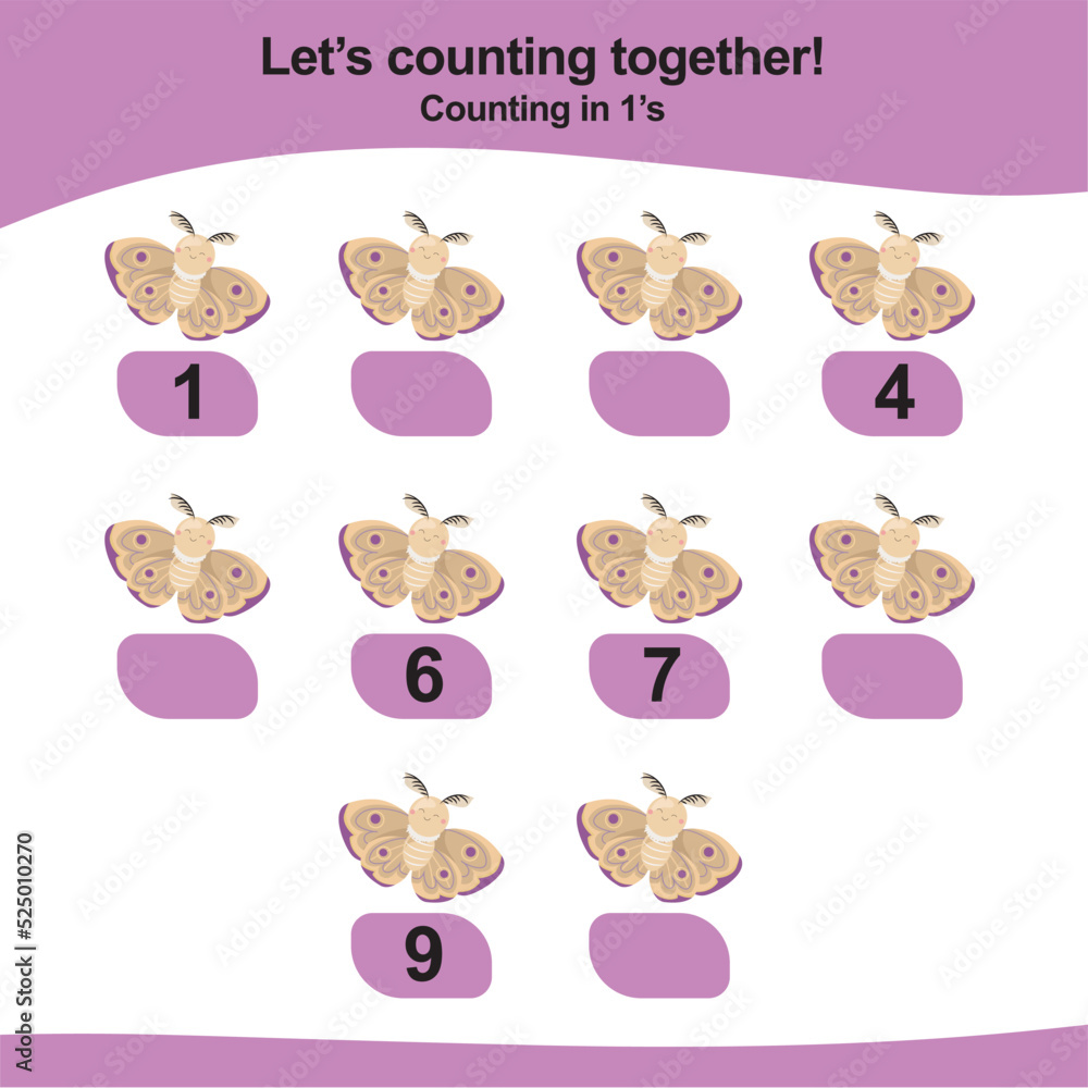Counting game for children. Count multiples of one. Educational ...