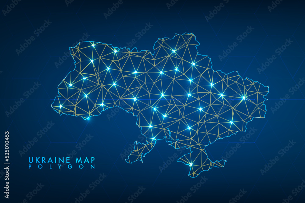 Abstract Ukraine map polygon style Stock Vector | Adobe Stock