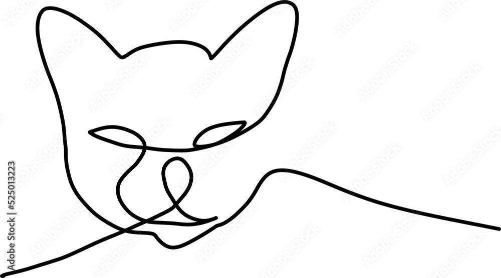 Cat face line drawing, Line art , one line ,cat, transparent background ...