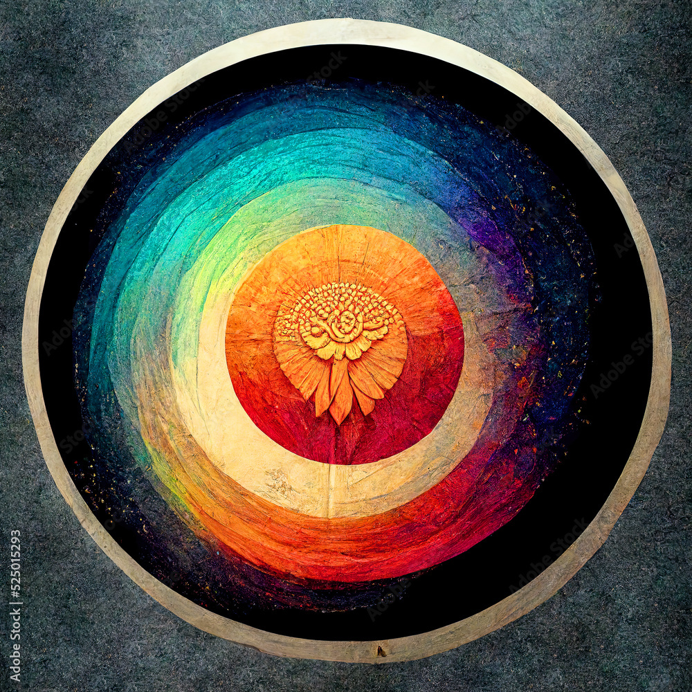 Minimalist mandala design in rainbow colors Stock Illustration | Adobe ...
