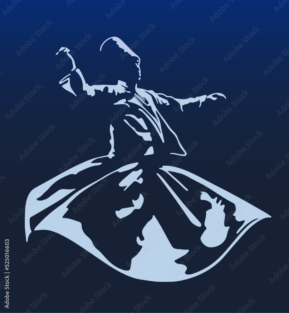 Sufi whirling dervish vector illustration. Stock Vector | Adobe Stock Sufi whirling dervish vector illustration. Stock Vector | Adobe Stock