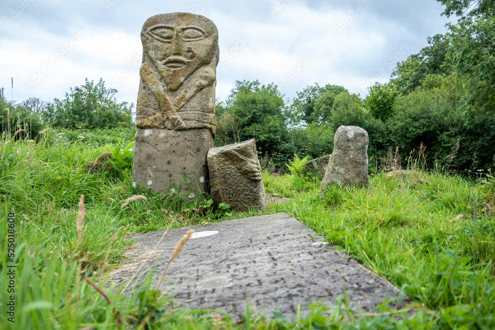 This is a bronze age stone carviing with two faces,called Janus ...