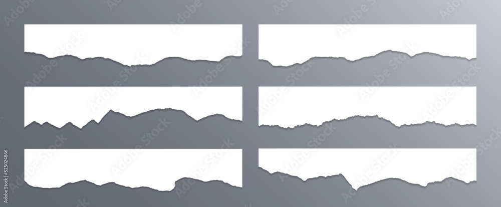 Torn edges of paper, craft design elements vector collection. Ripped ...