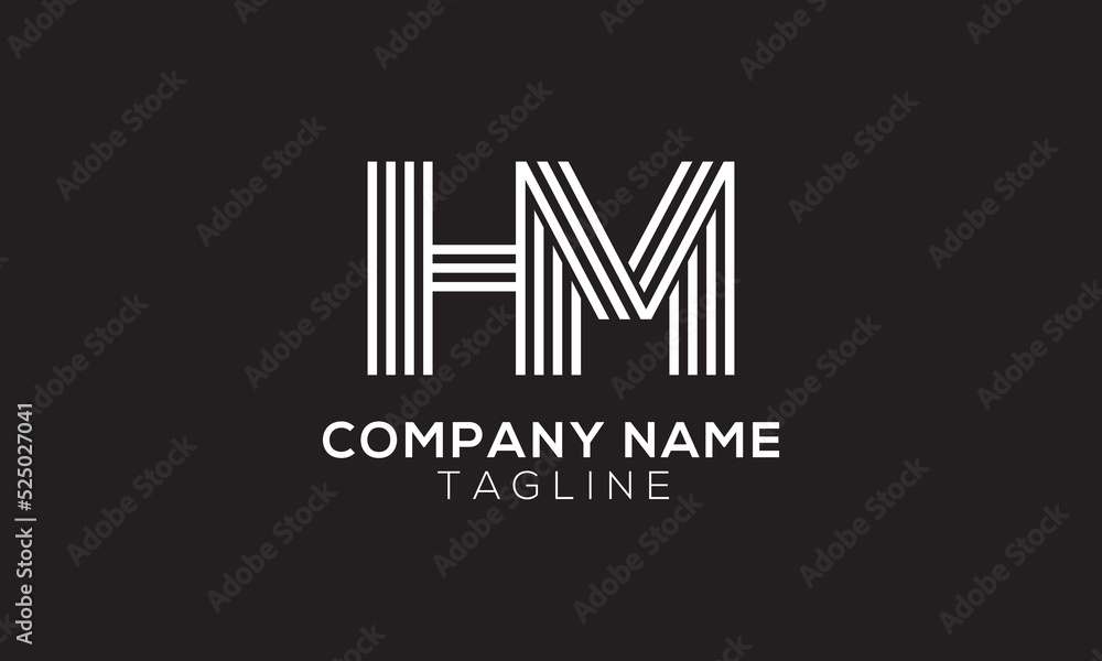 Letter HM minimal vector design template Stock Vector | Adobe Stock