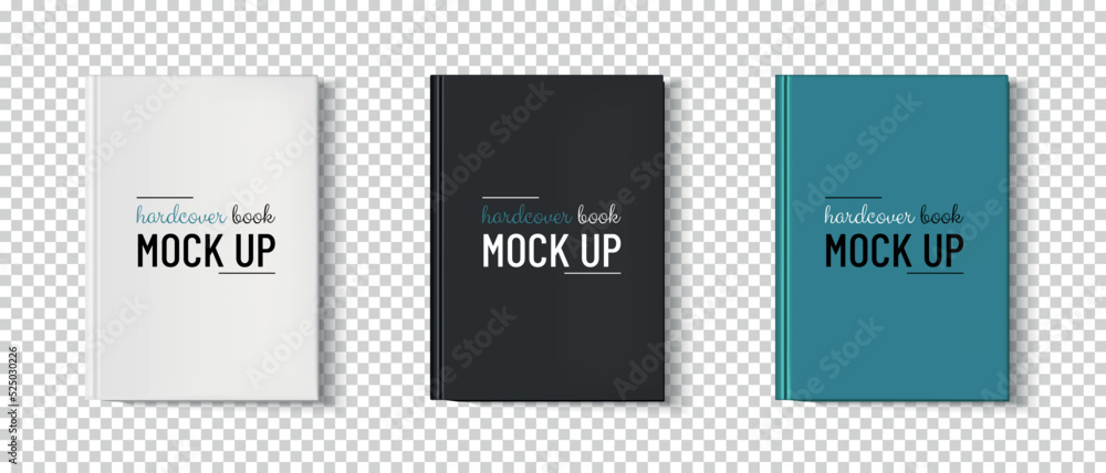 Blank Hardcover Book Template Set - Vector Illustrations Isolated On ...