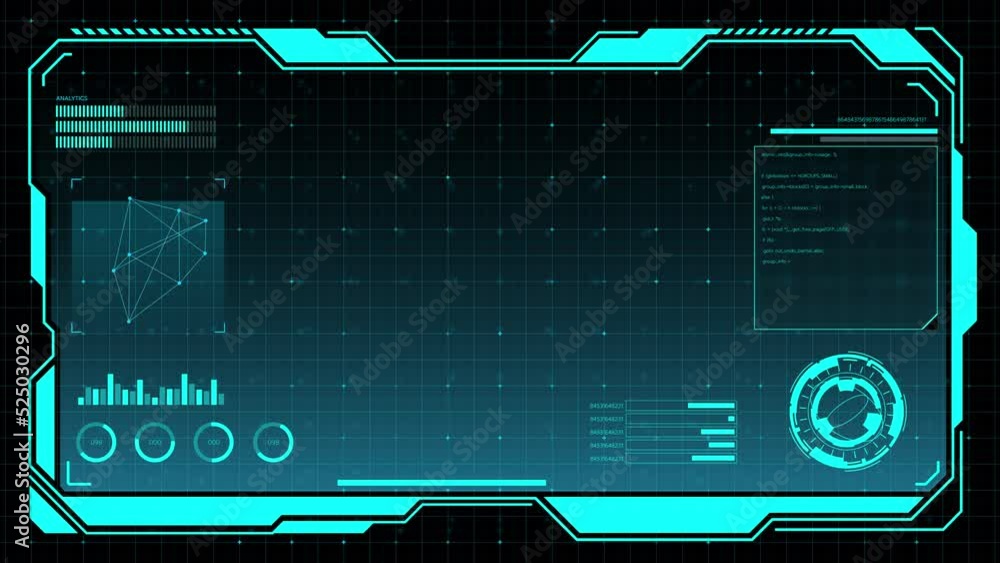 Digital HUD futuristic background motion graphic element cyber ...