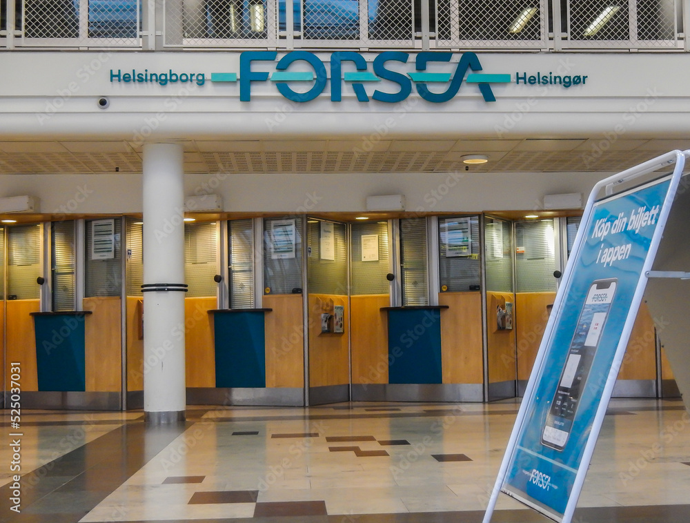 Ticket wending point at Cental Helsingborg for Forsea electric battery ...