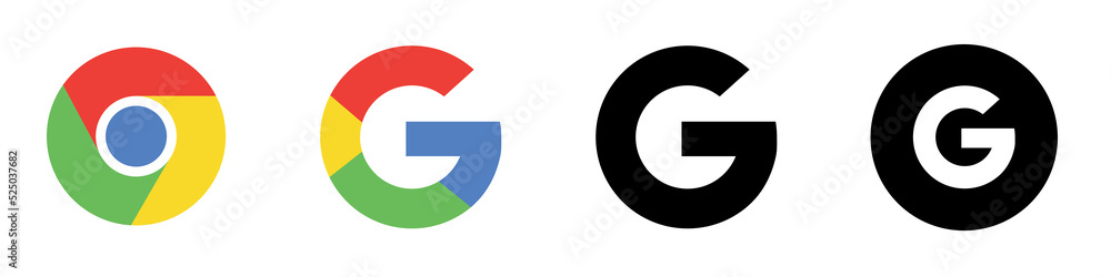 Google icons set, Official application icon Google. Chrome symbols ...