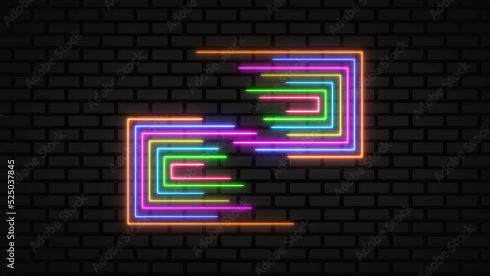 Video Stock Neon rainbow animated brick background for logos, icons ...