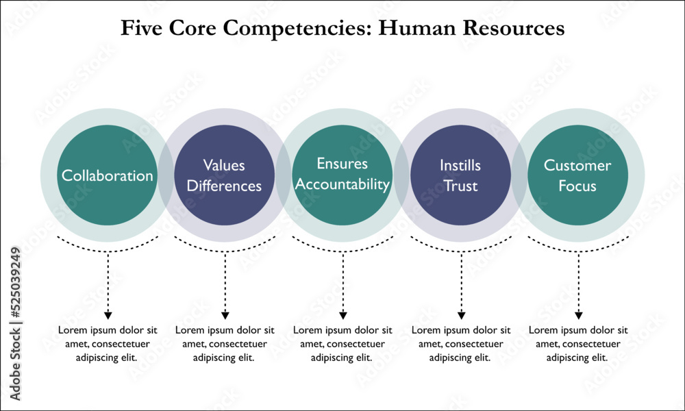 Five Core competencies in Human Resources in an Infographic template ...