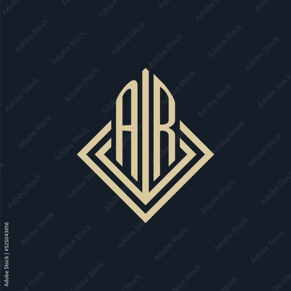 Initials AR logo rhombus lines shape style, luxury modern real estate ...