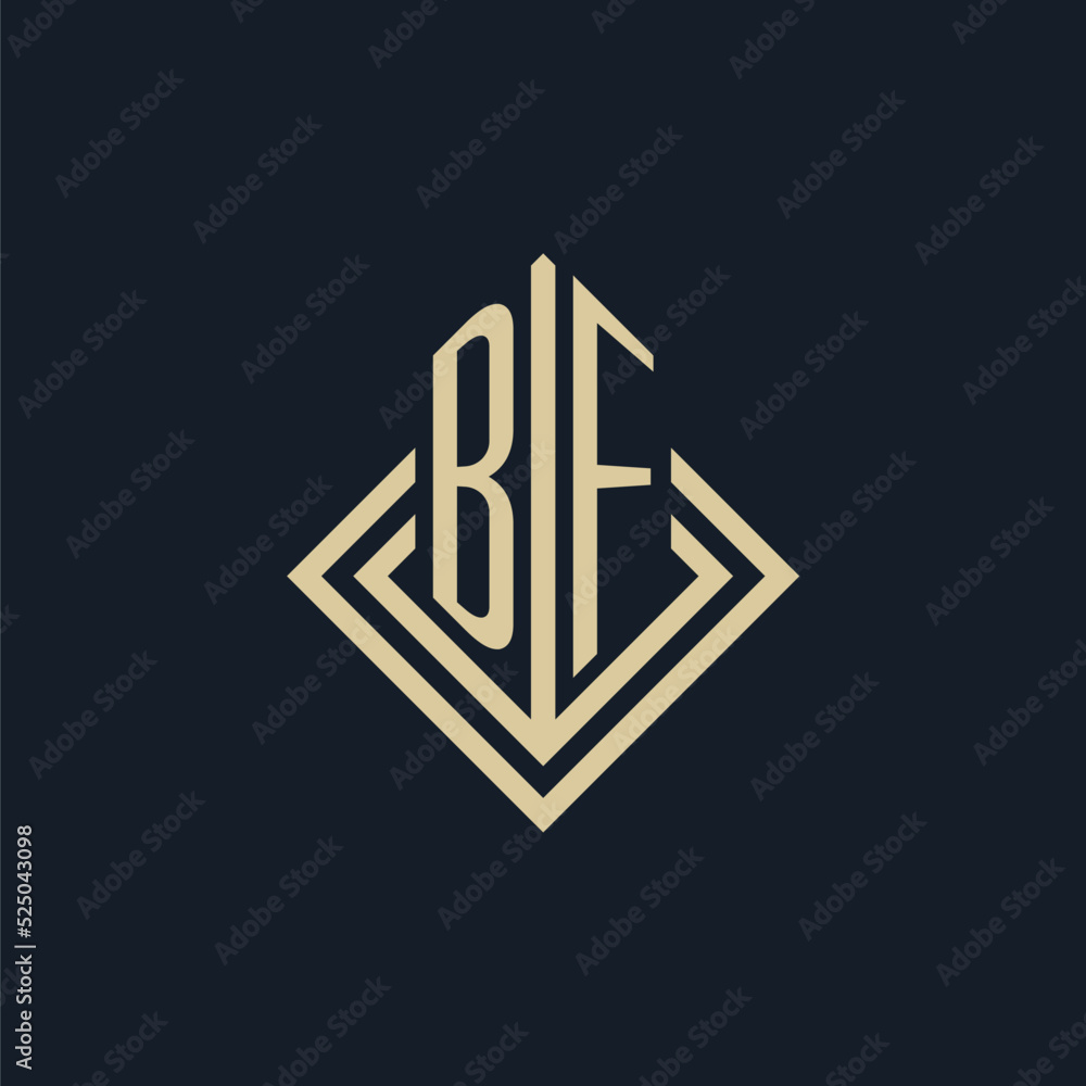 Initials BF logo rhombus lines shape style, luxury modern real estate ...
