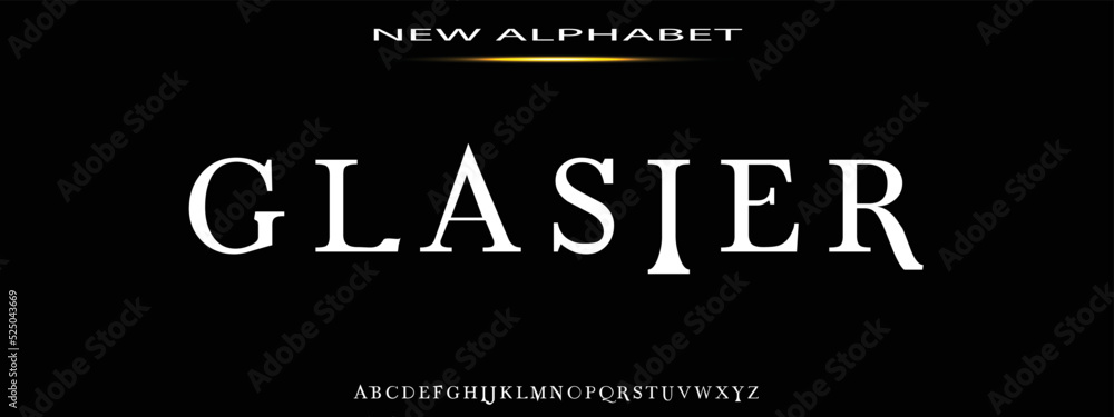 GLASIER Elegant alphabet letters font and number. Classic Lettering ...