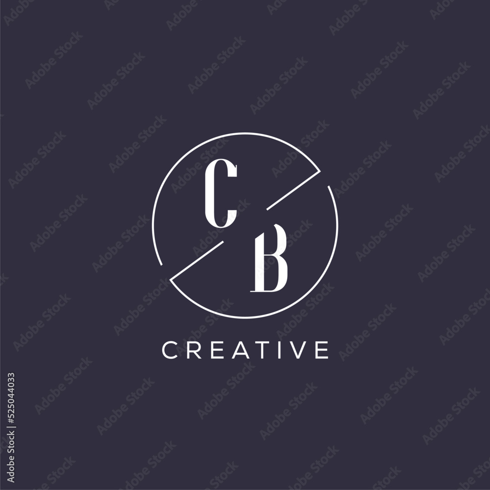 Elegant look monogram CB logo with simple circle line Stock Vector | Adobe Stock