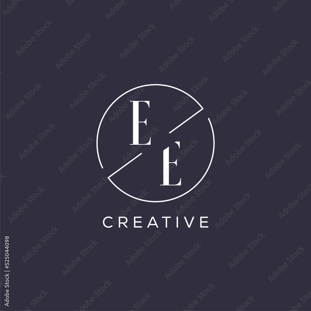 Elegant look monogram EE logo with simple circle line Stock Vector ...