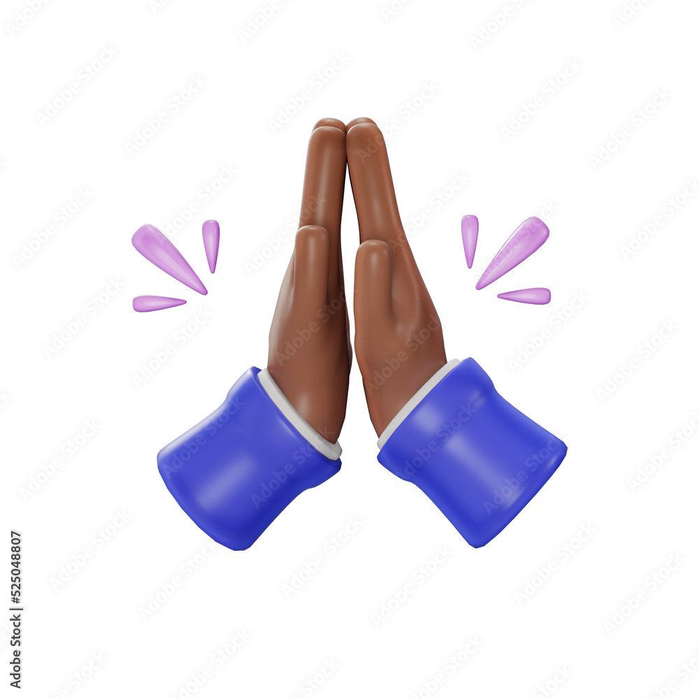 hand clapping black hand 3d emoji multicultural african business ...