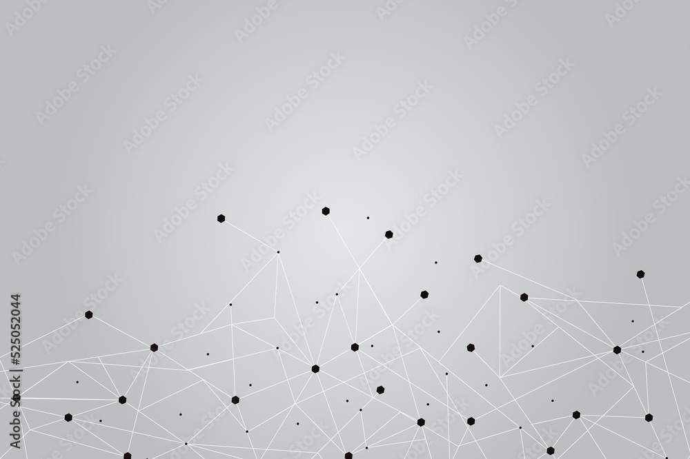Network abstract connection isolated on gray background. Network ...