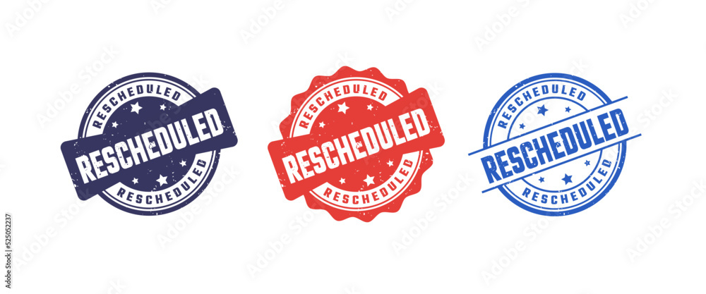 Rescheduled Sign or Stamp Grunge Rubber on White Background Stock ...