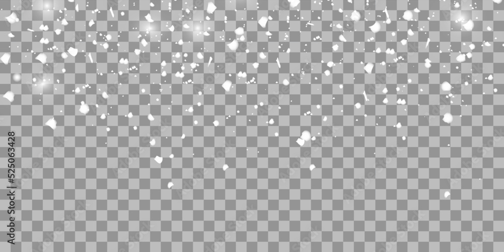 Seamless realistic falling Snow Isolated on transparent background ...