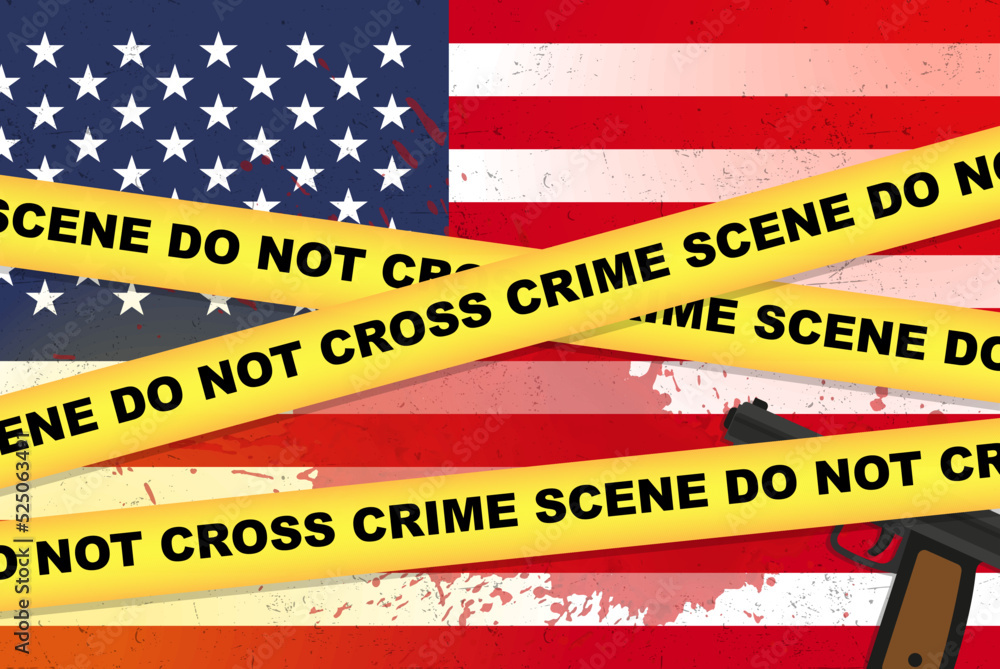 USA armed attack vector banner, shooting news concept, armed assault ...