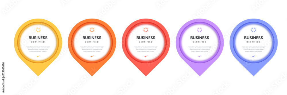 Badge Certified with modern location shape. Business certification ...