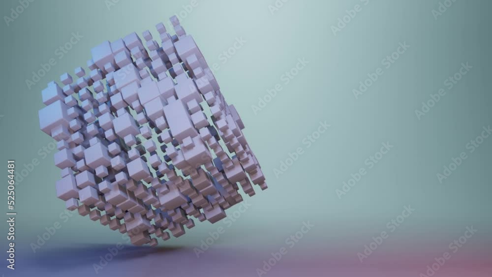 This Is Stock Motion Graphic That Shows A 3d Cube Rotation On A Clean