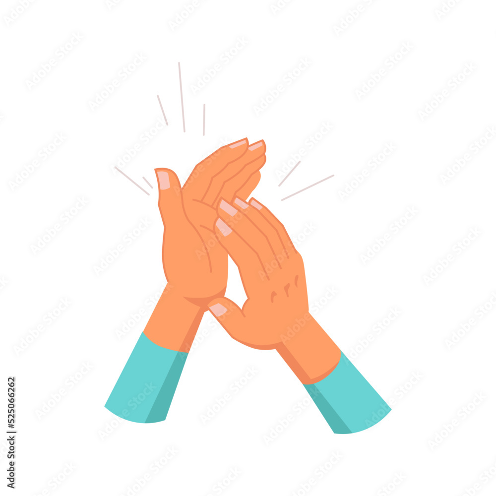 Clapping hands isolated palms. Vector applauding people, appreciation ...