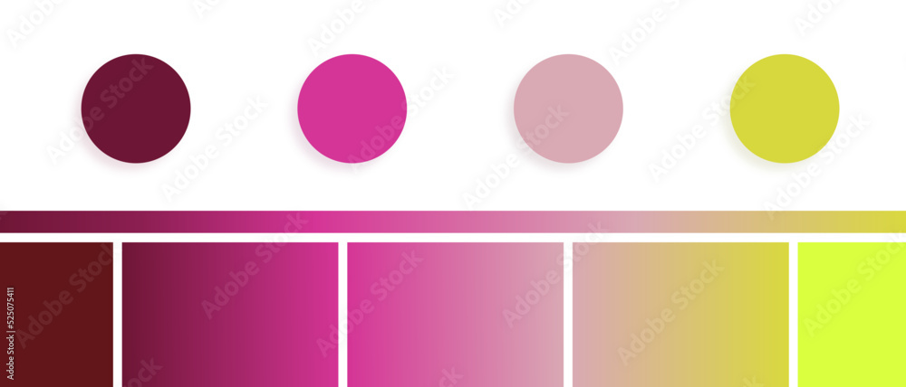 Dreamy magenta-yellow Color palette with gradients for graphics/ web ...
