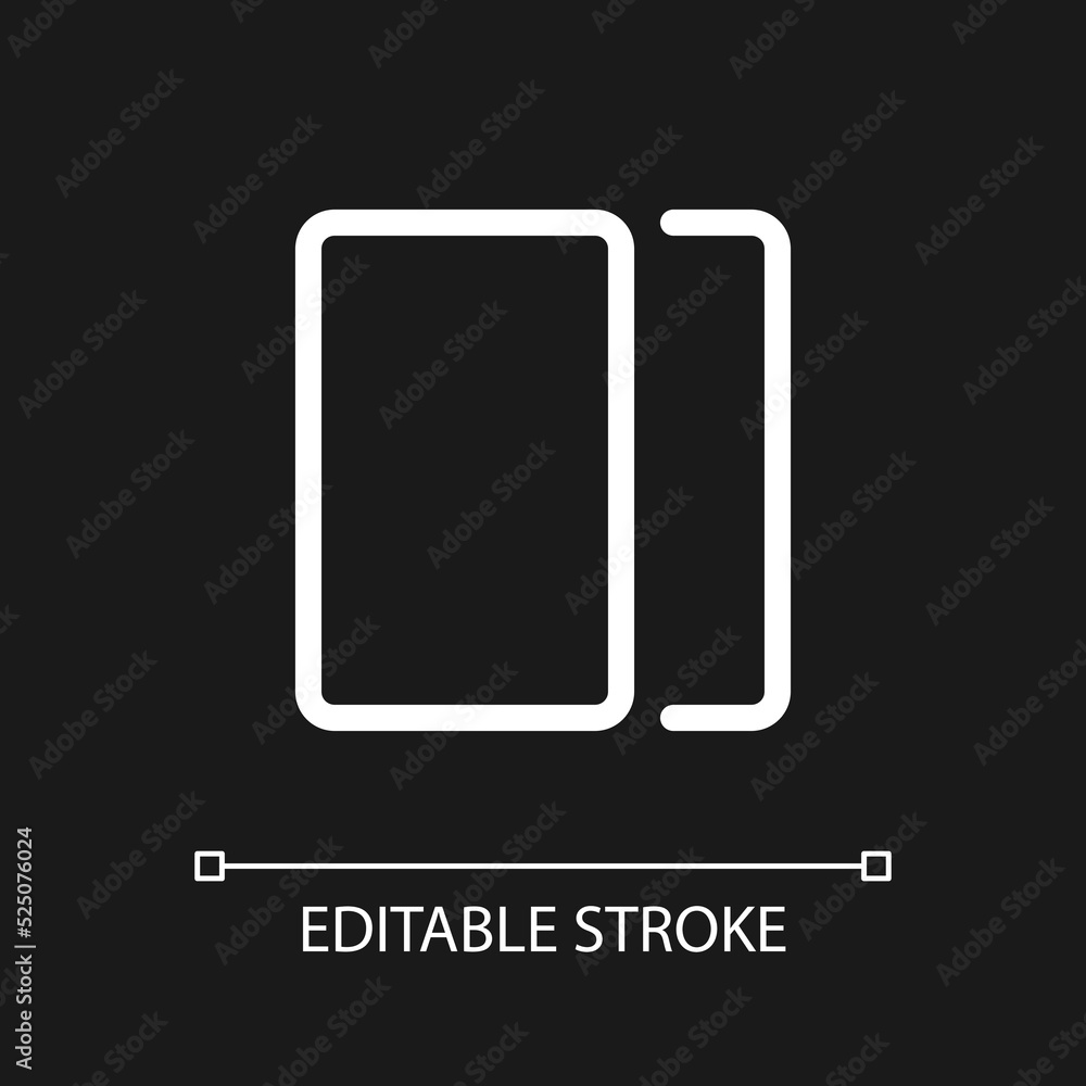 Vetor de Overlay pixel perfect white linear ui icon for dark theme. Photo editor instrument ...