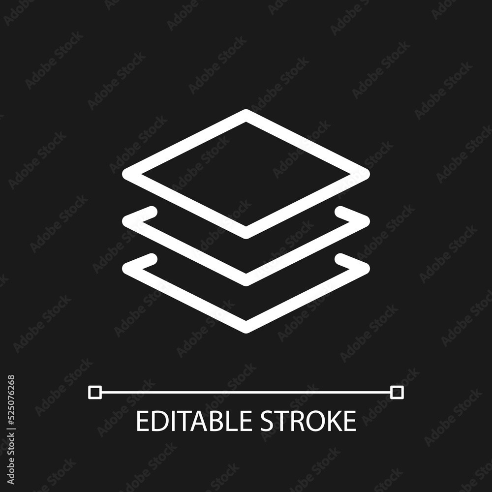 Layers Panel Pixel Perfect White Linear Ui Icon For Dark Theme Separate Elements Retouch