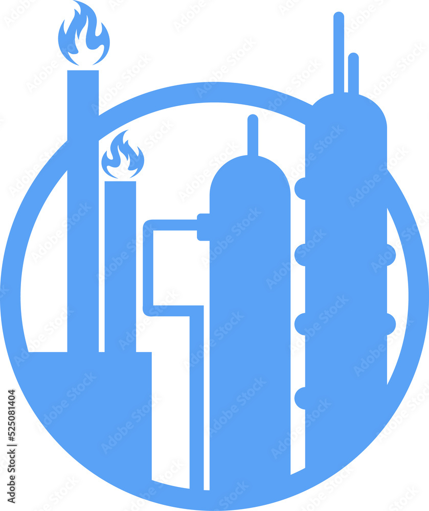 Factory extracting natural gas isolated logo Stock Illustration | Adobe ...