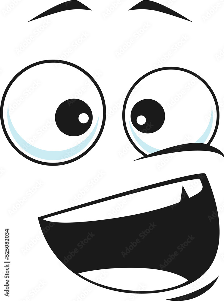 Smiling emoji with wide open mouth isolated icon Stock Illustration ...