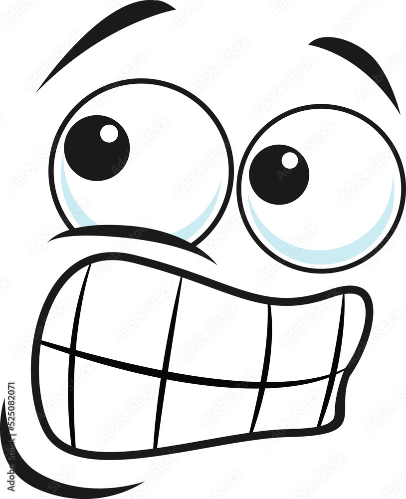 Suspicious emoticon with oops face isolated icon Stock Illustration ...