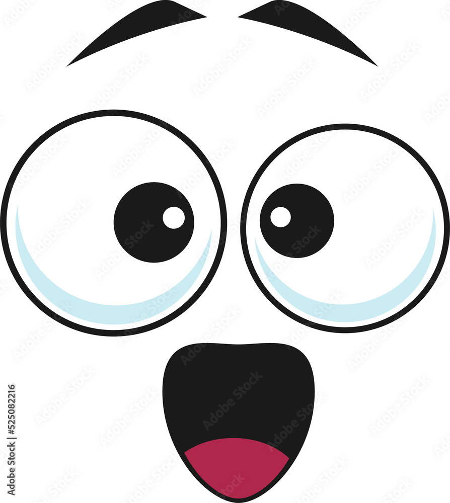 Open-eyed surprised emoticon isolated emoji icon Stock Illustration ...