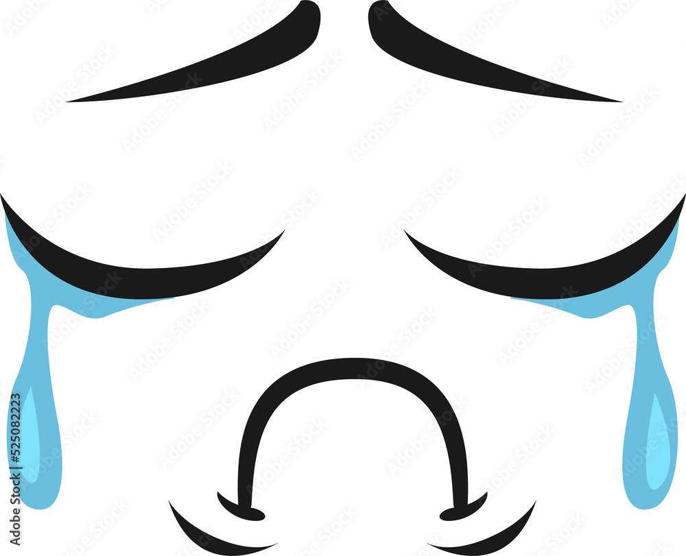 Crying emoji in bad mood isolated emoticon icon Stock Illustration ...
