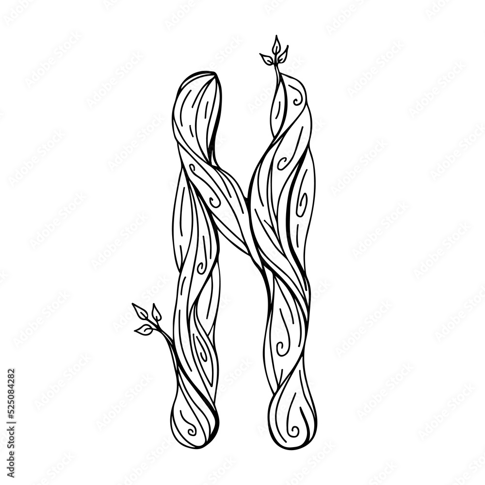 Rune Hagalaz, hagal. Wooden doodle style. A magical amulet of the ...