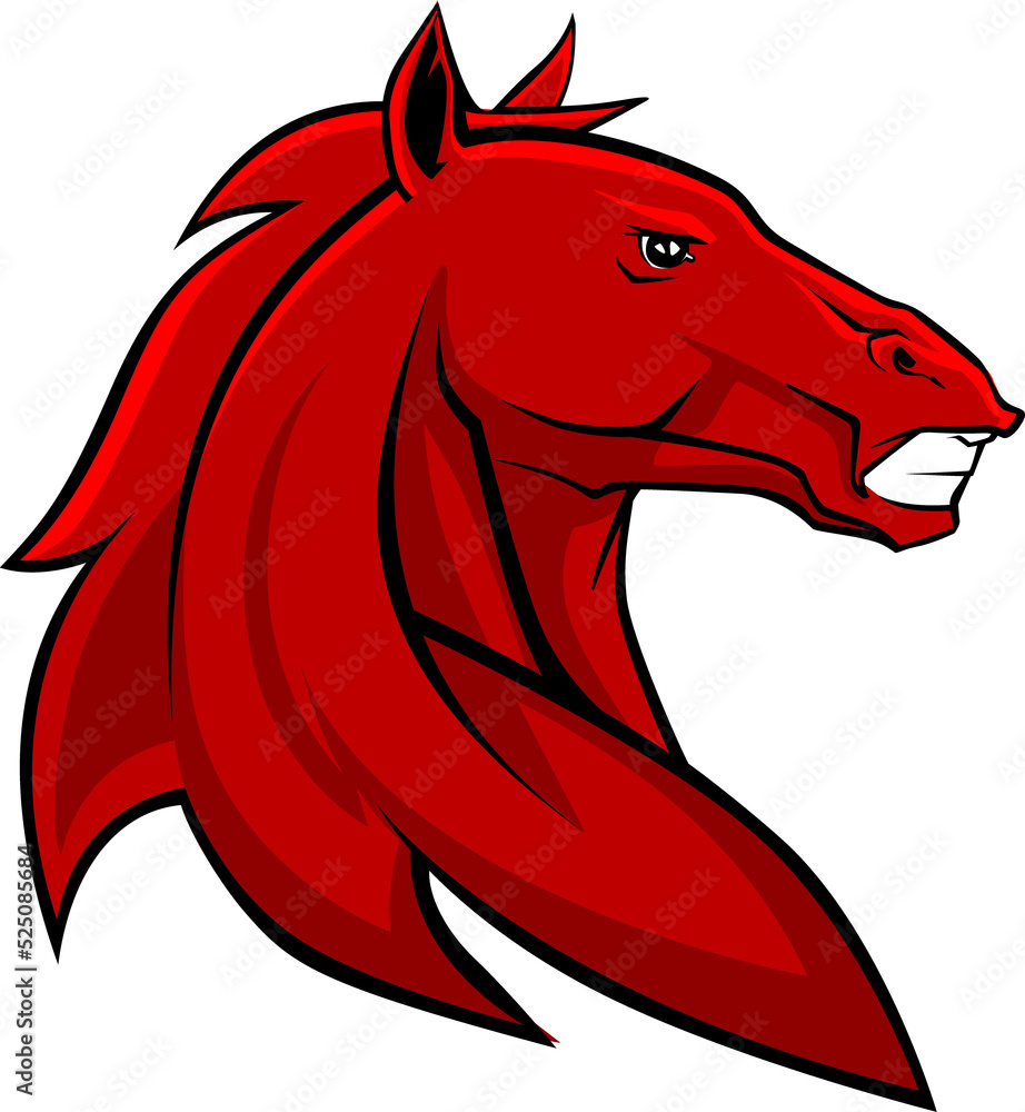 Angry red horse cartoon color vector illustration Stock Illustration ...