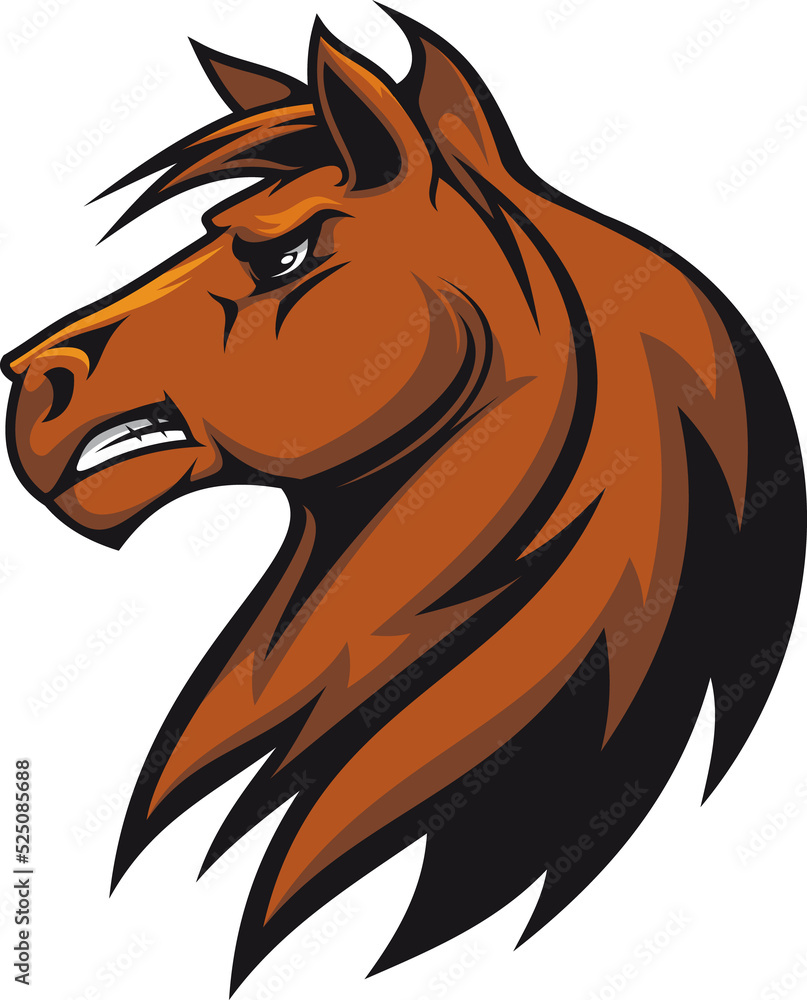 Angry horse cartoon color vector illustration Stock Illustration ...