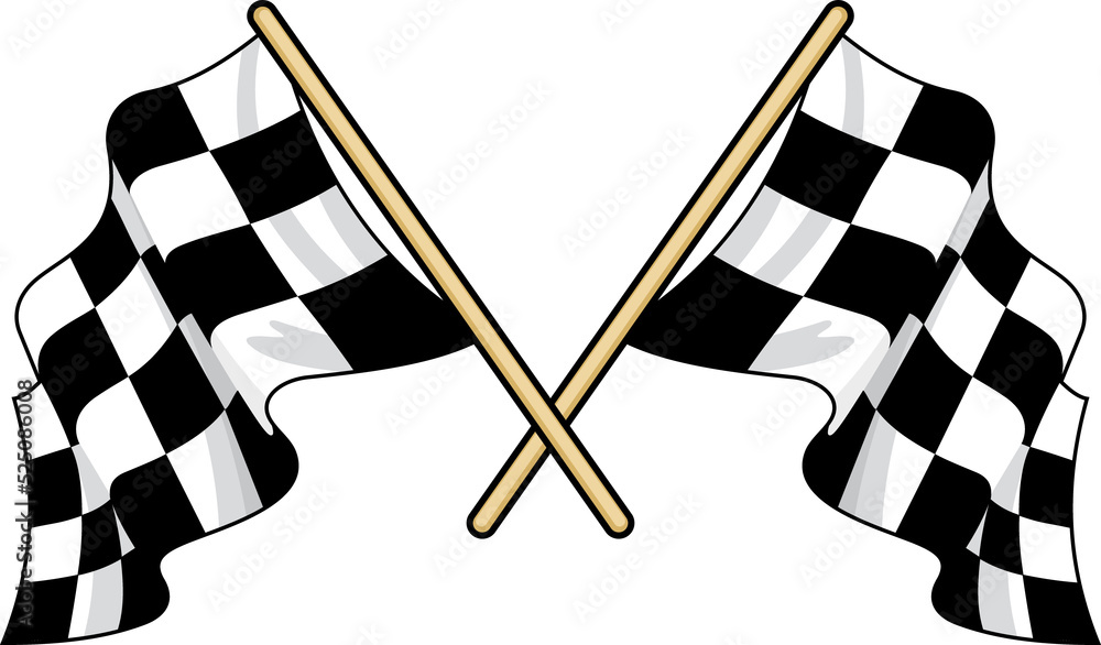 Checkered race flag flat vector illustration Stock Illustration | Adobe ...