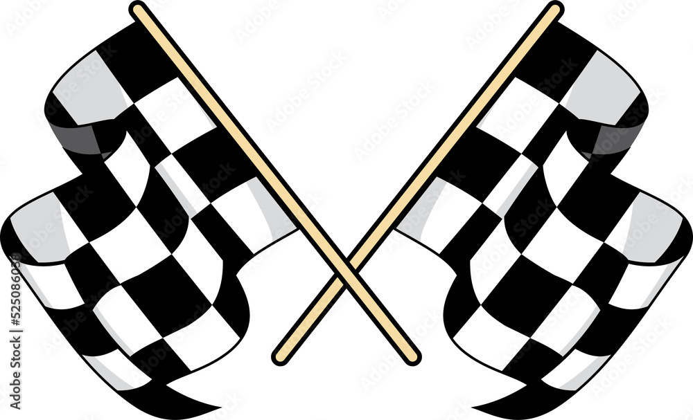 Checkered race flag flat vector illustration Stock Illustration | Adobe ...