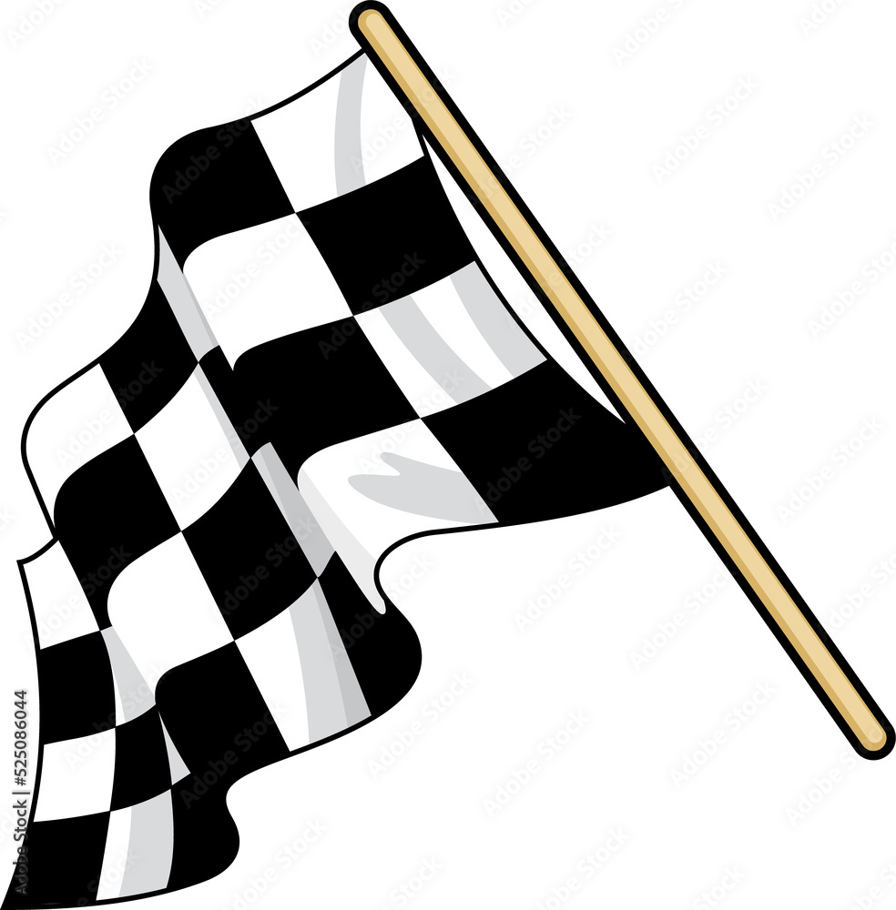 Checkered race flag flat vector illustration Stock Illustration | Adobe ...